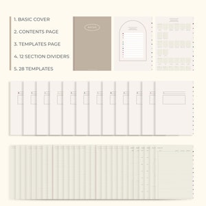 12 Sections of Portrait Digital Notebook Template | Hyperlinked PDF ...