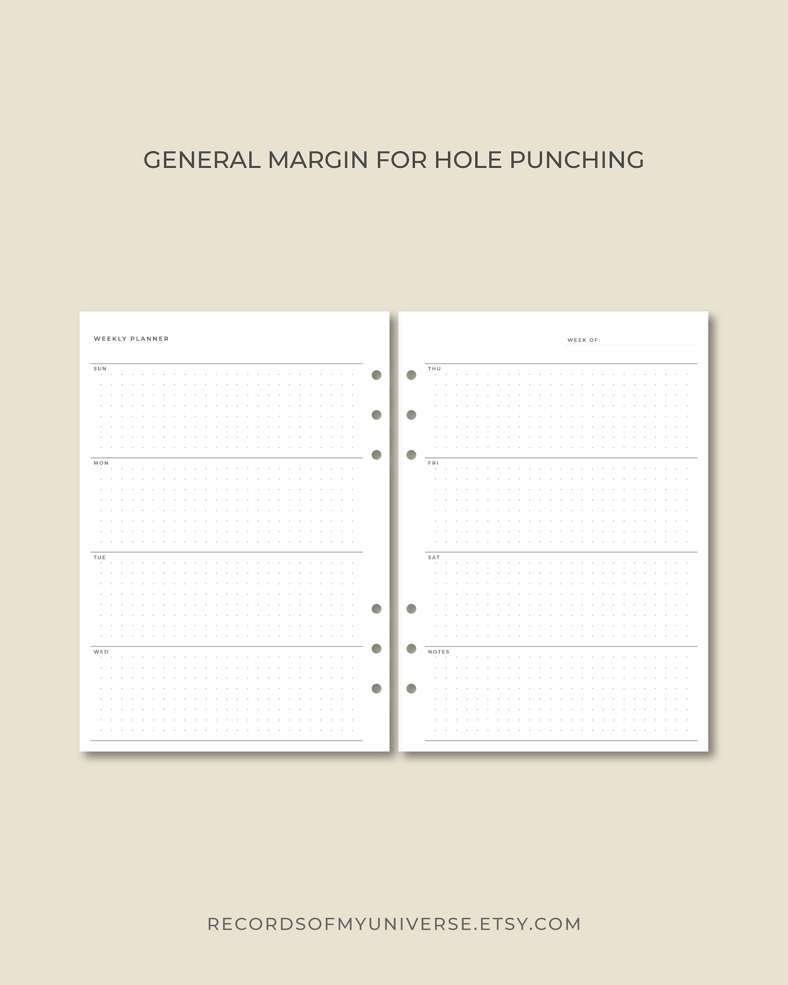 A5 Simple and Minimal Weekly Planner Template Printable | Graph Paper ...