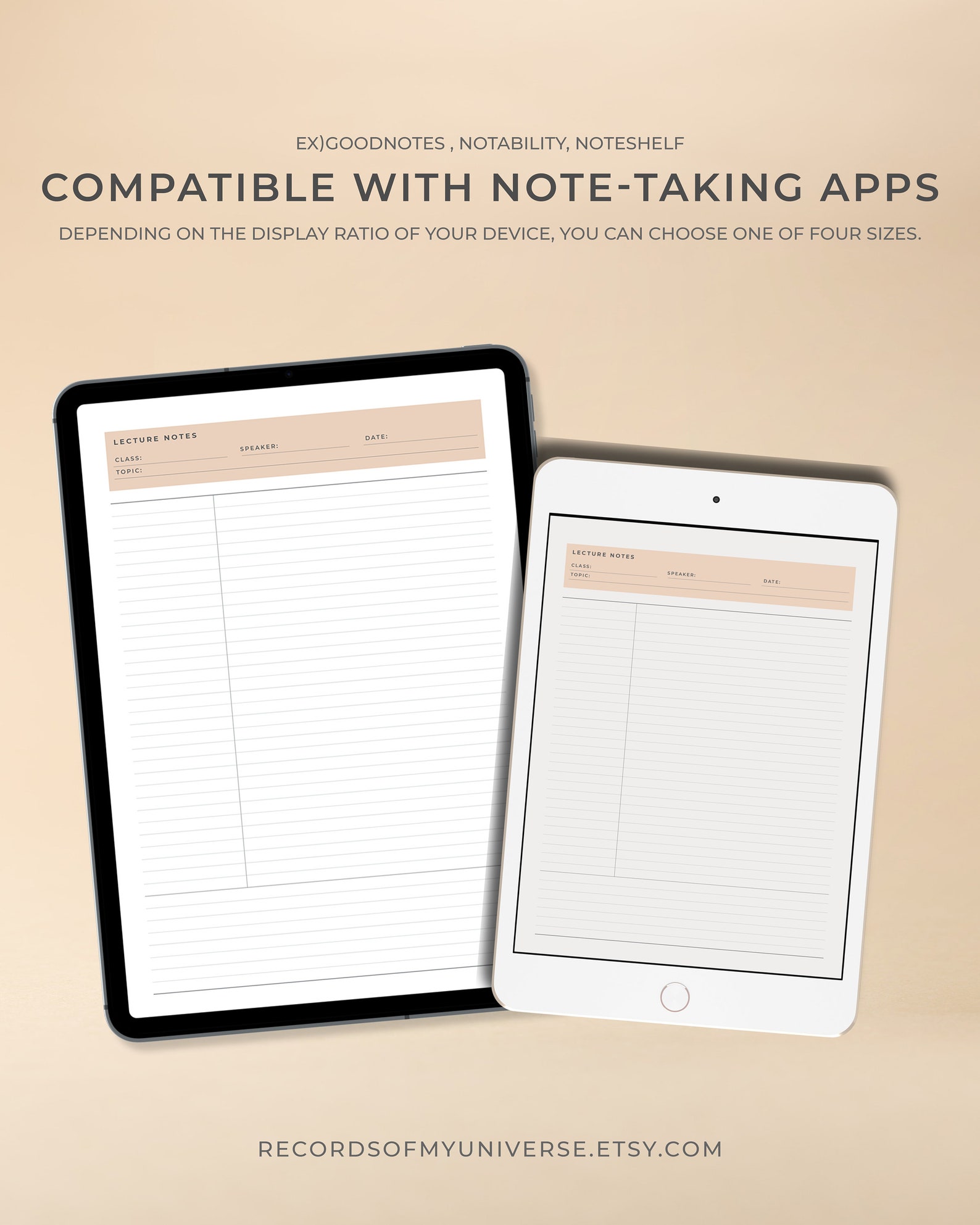 8 Pastel Colors of Printable Lecture Notes Available in 4 Types | A4 ...