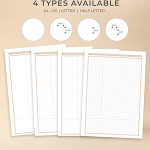 8 Pastel Colors of Printable Cornell Notes Available in 4 Types | A4 ...