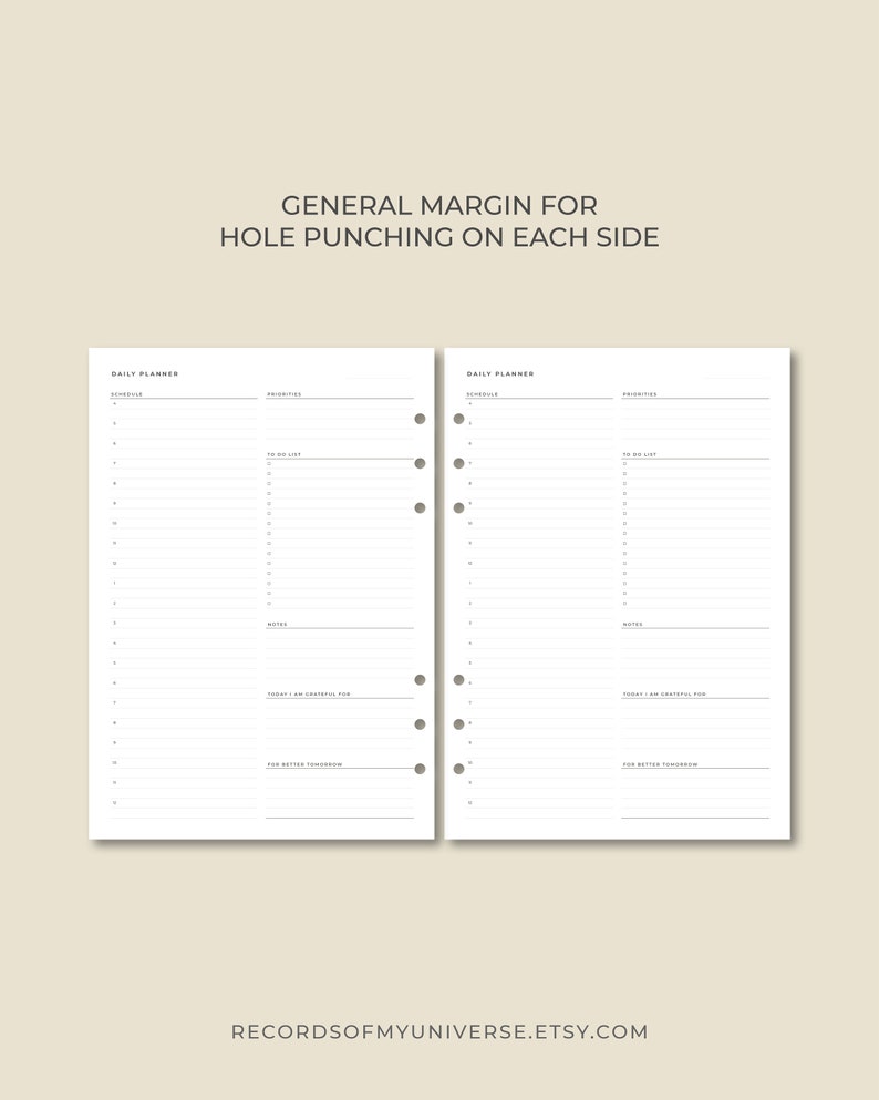 Editable & Printable A4, Letter Simple Daily Hourly Schedule Planner ...