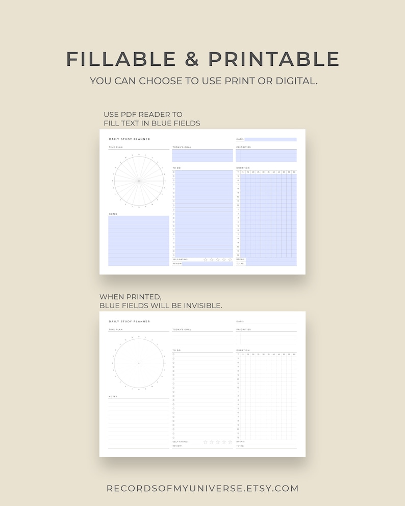 Printable & Editable Daily Study Planner Template Printable | A4 ...