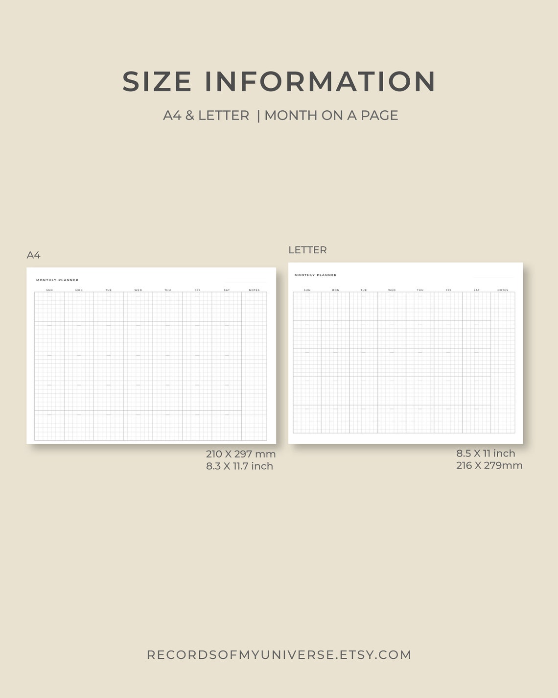 Printable & Editable Minimal Square Grid Planner Template Printable ...