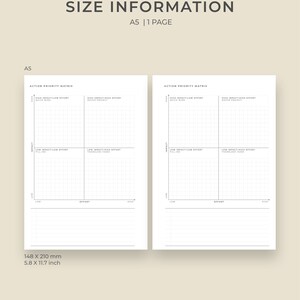 A5 Action Priority Matrix Template PDF Printable | Impact & Effort ...