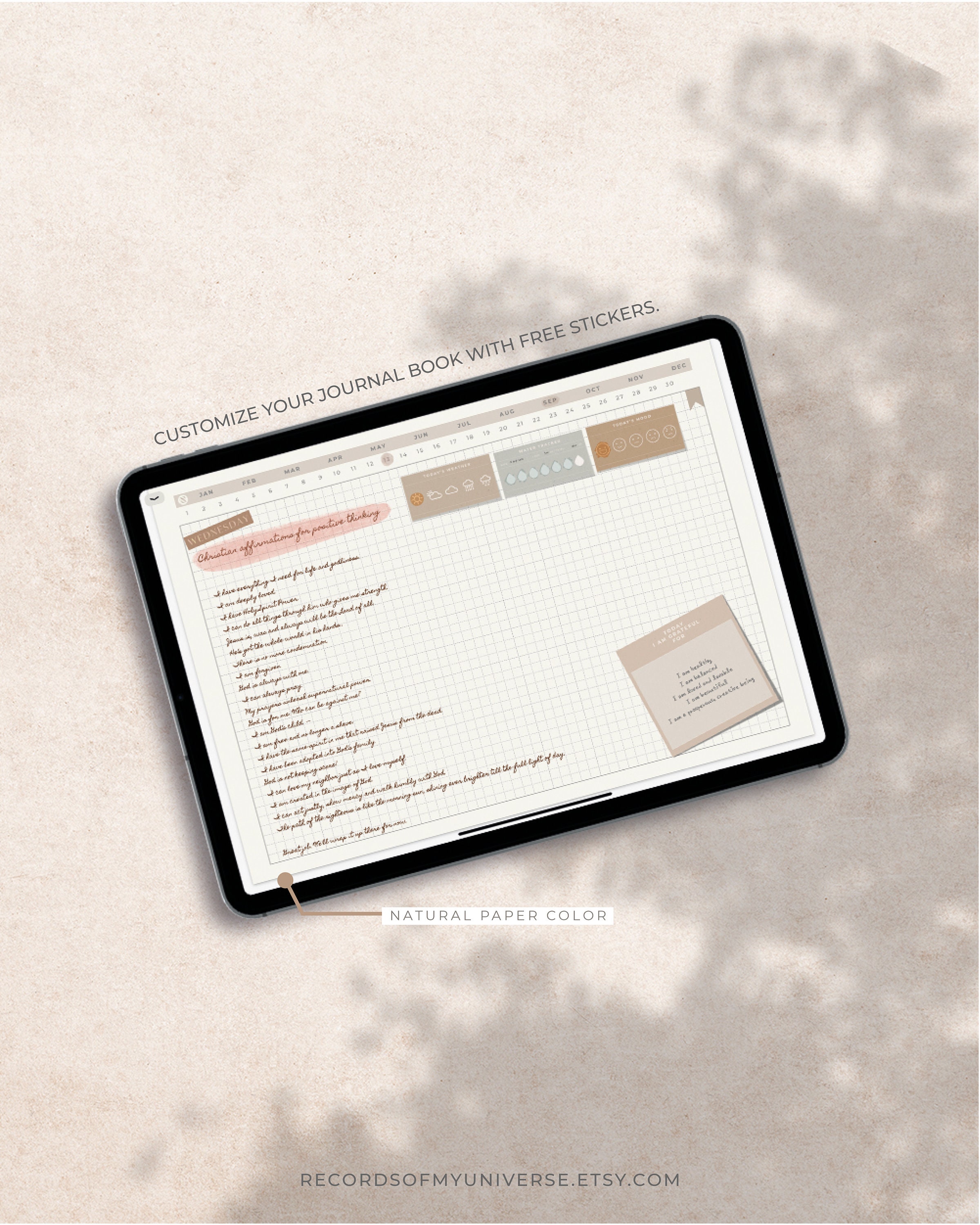 365-day Landscape Digital Daily Journal Book | Hyperlinked PDF File ...