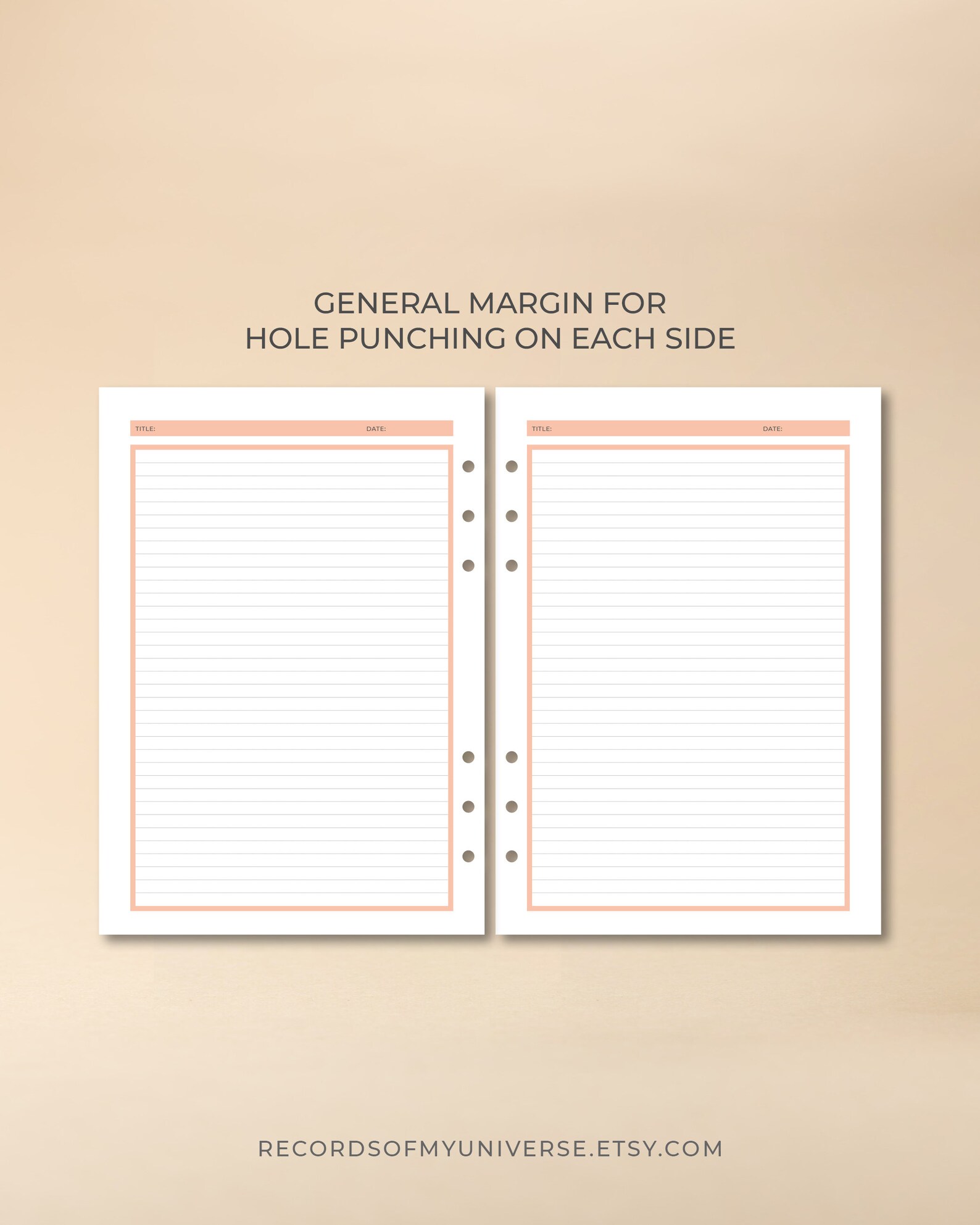 5 Colors of Printable 5mm Lined Note Paper Available in 4 Sizes | A4 ...