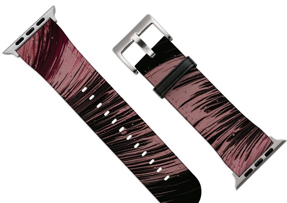 Black and Red Pouring Paint Apple Watch Band for Series 6 SE | Etsy