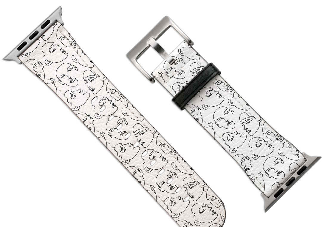Patrón de cara Dibujo Fondo blanco Banda del Apple Watch para series 6 ...