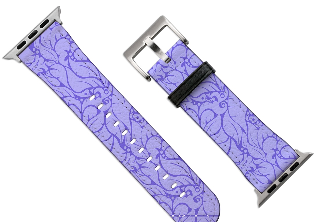 Purple Floral Apple Watch Band for Series 7, 6, SE, 5, 4, 3, 2, 1 Faux ...