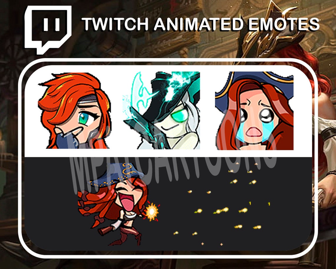 X5 Animated Twitch Emotes league of Legends Miss Fortune - Etsy