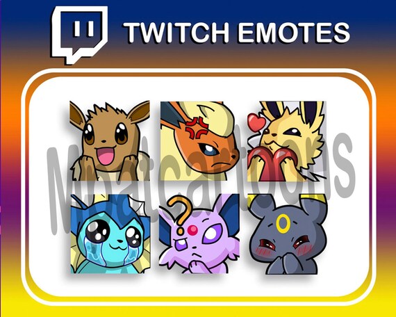 X6 Twitch Emotes Eevee all Evolutions | Etsy