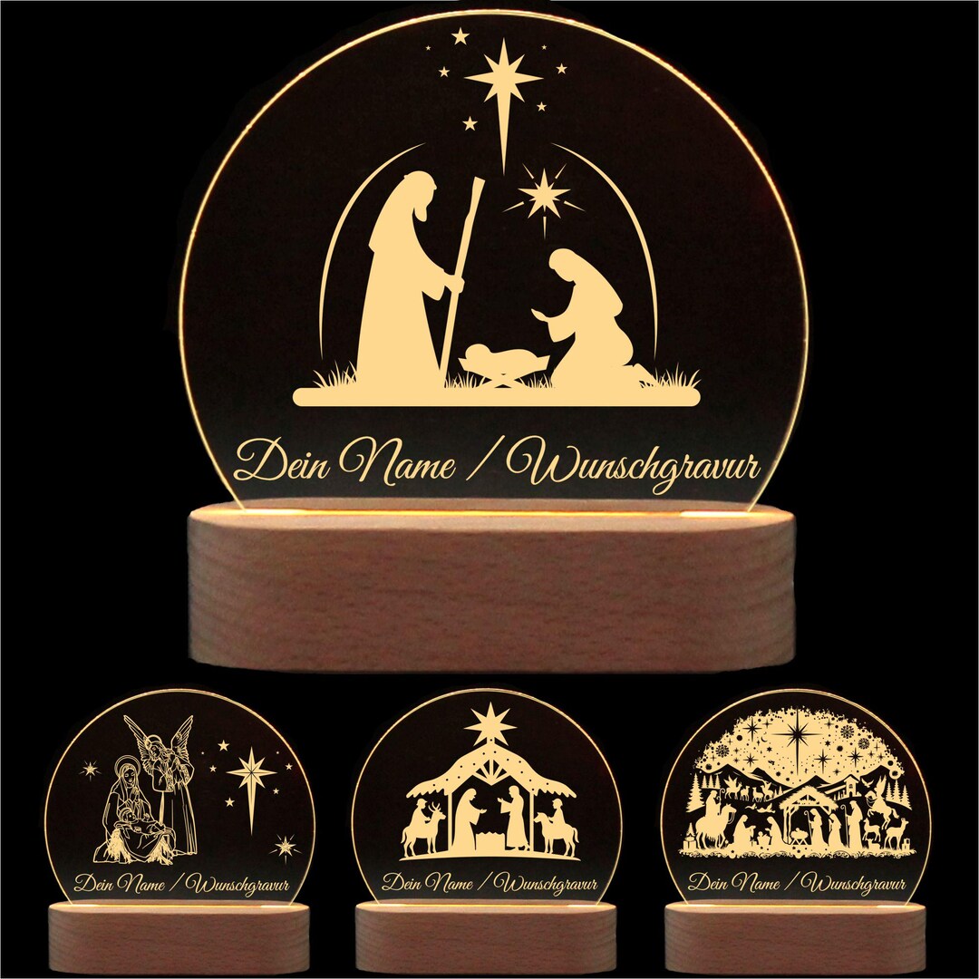 Personalized Christmas Nativity Night Light – Mini Nativity Light Made ...