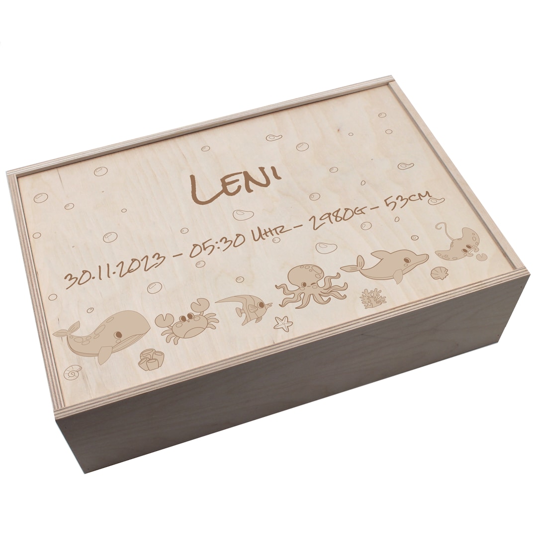 Personalized Memory Box With Sliding Lid Box XL Storage Box Memory Box ...