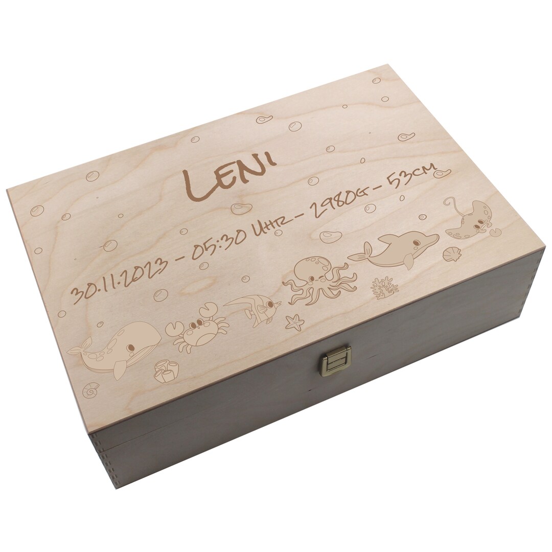 Personalized Memory Box With Hinged Lid Box XL Storage Box Memory Box ...