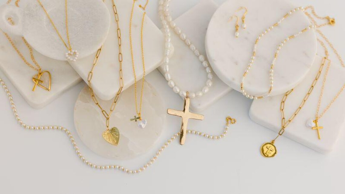 Redeemed Cross and Pearl Heart Necklace, Christian Gifts, Spiritual ...