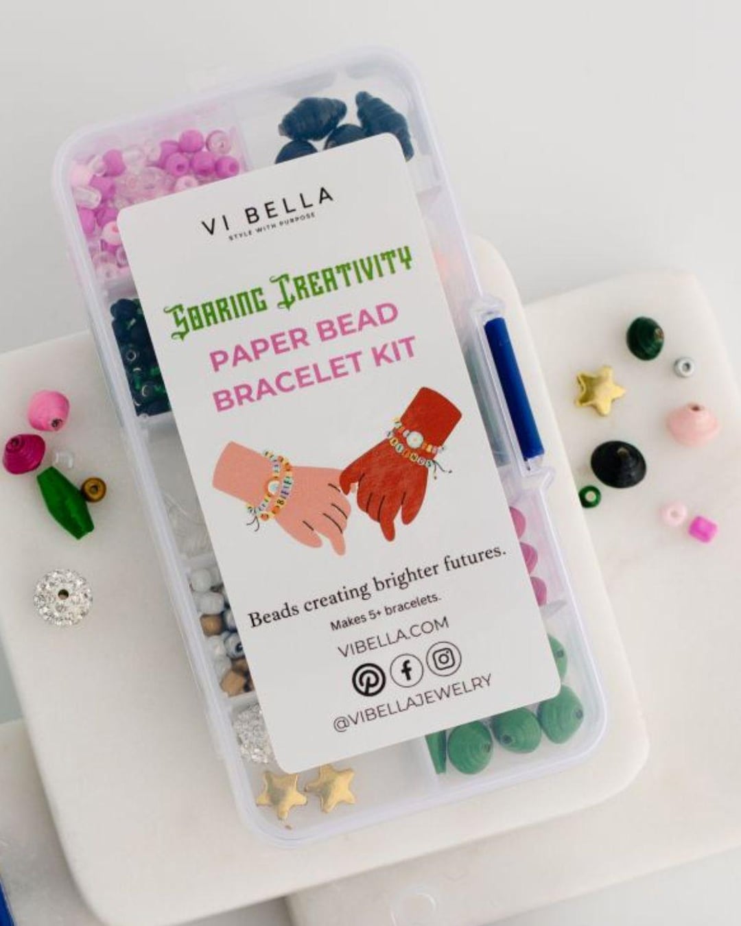 Soaring Creativity Paper Bead Kit, DIY Bracelet Kit for Kids, Crafty ...