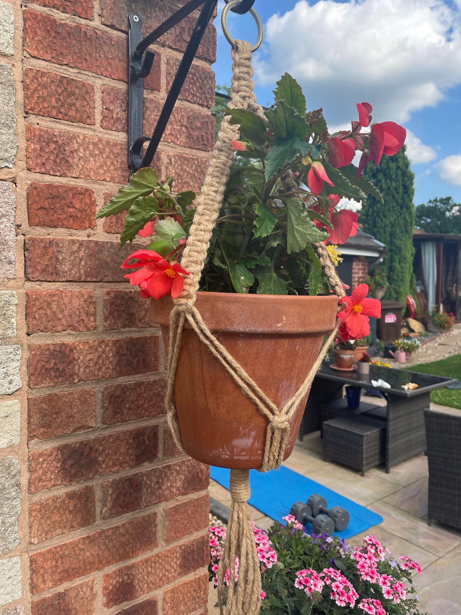 Outdoor Jute Rope Plant Hangers Pot Holder Hanging Basket | Etsy