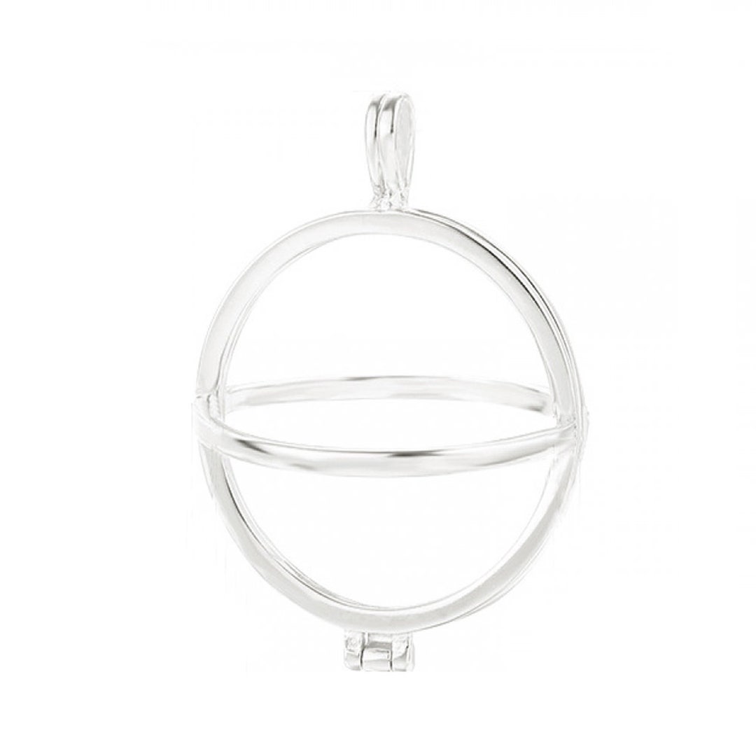 Pearl Cage Open Hollow Locket Hold 8-11/13-18mm Ball 925 Sterling ...