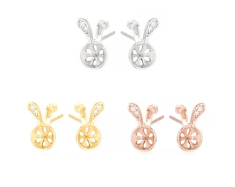 Sterling Silver Earring Settings S925 Silver 13.3-13.5mm - Etsy