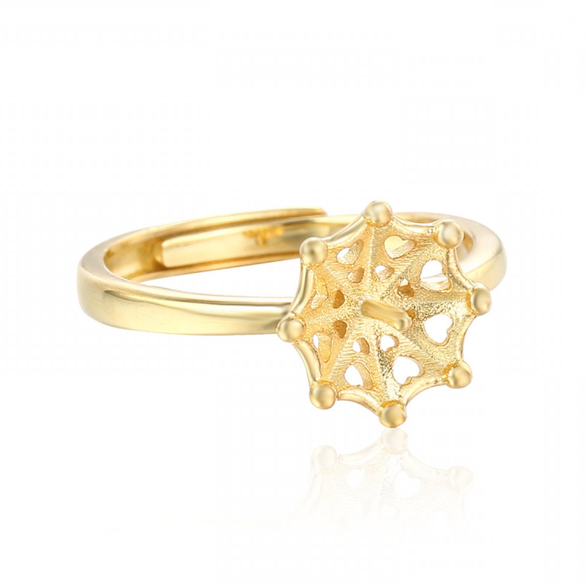 925 Sterling Silver Pinch Ring Blank for 10mm Round Half - Etsy