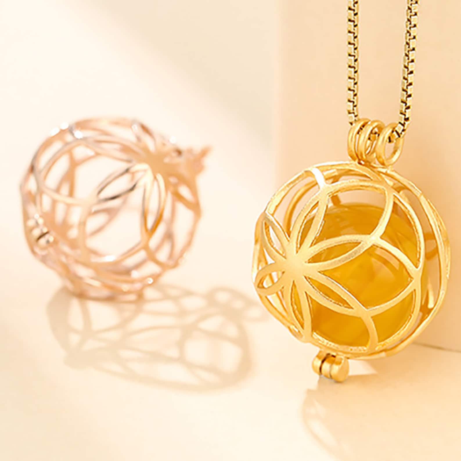 925 Sterling Silver Flower Pearl Cage Openable Hollow Cage - Etsy