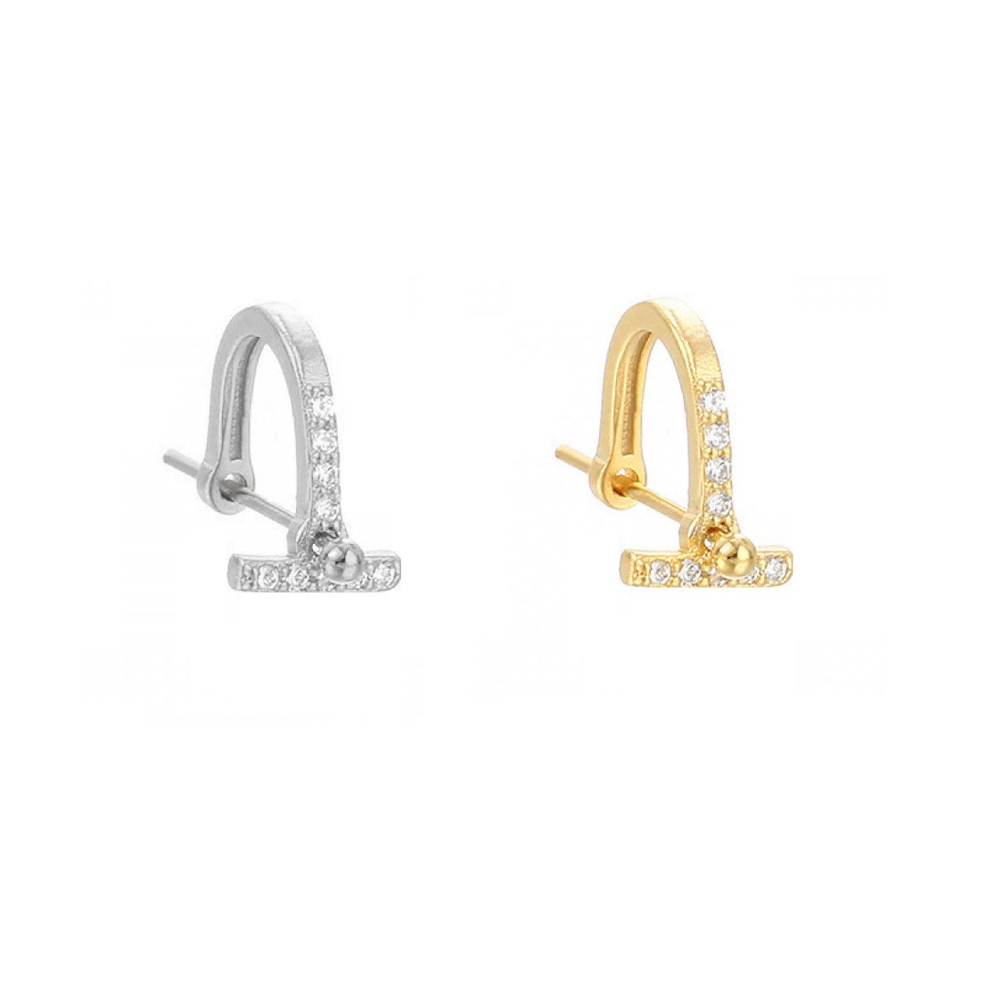 925 Sterling Silver clip Buckle Safety Buckle Pendant With Ball Pin U ...