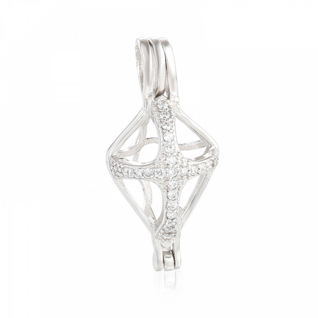 925 Sterling Silver Pearl Cage Openable Hollow Cage Lockets Pendant ...
