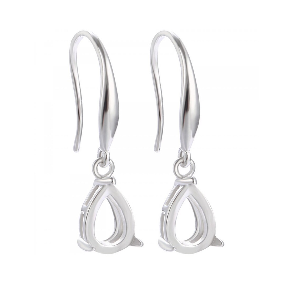 925 Sterling Silver 6x8/7x9/8x10mm Teardrop Cabochon Earring Setting ...