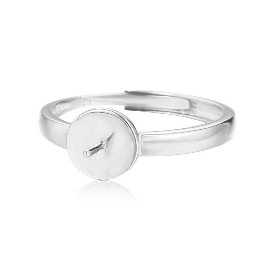 925 Sterling Silver 8mm Ring Blanks With a Pin for Half Drilled Beads ...