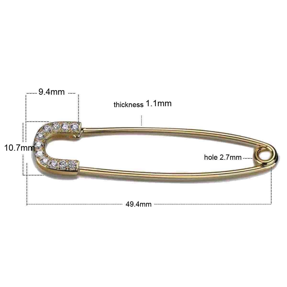 925 Sterling Silver Safety Pin Brooch 38/49.4mm Fastener | Etsy