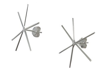 8 Pairs Sterling Silver Circle Earring Post Ring 10mm With - Etsy