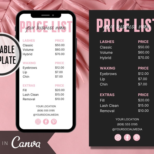 Price List Instagram - Etsy