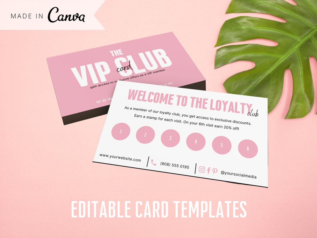 Small Business Loyalty Card, Feminine Loyalty Card, Editable Punch ...