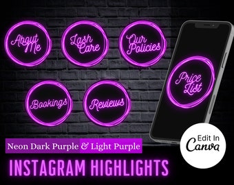 DIY Purple Neon Logo Set Purple Cursive Logo Bundle Purple - Etsy