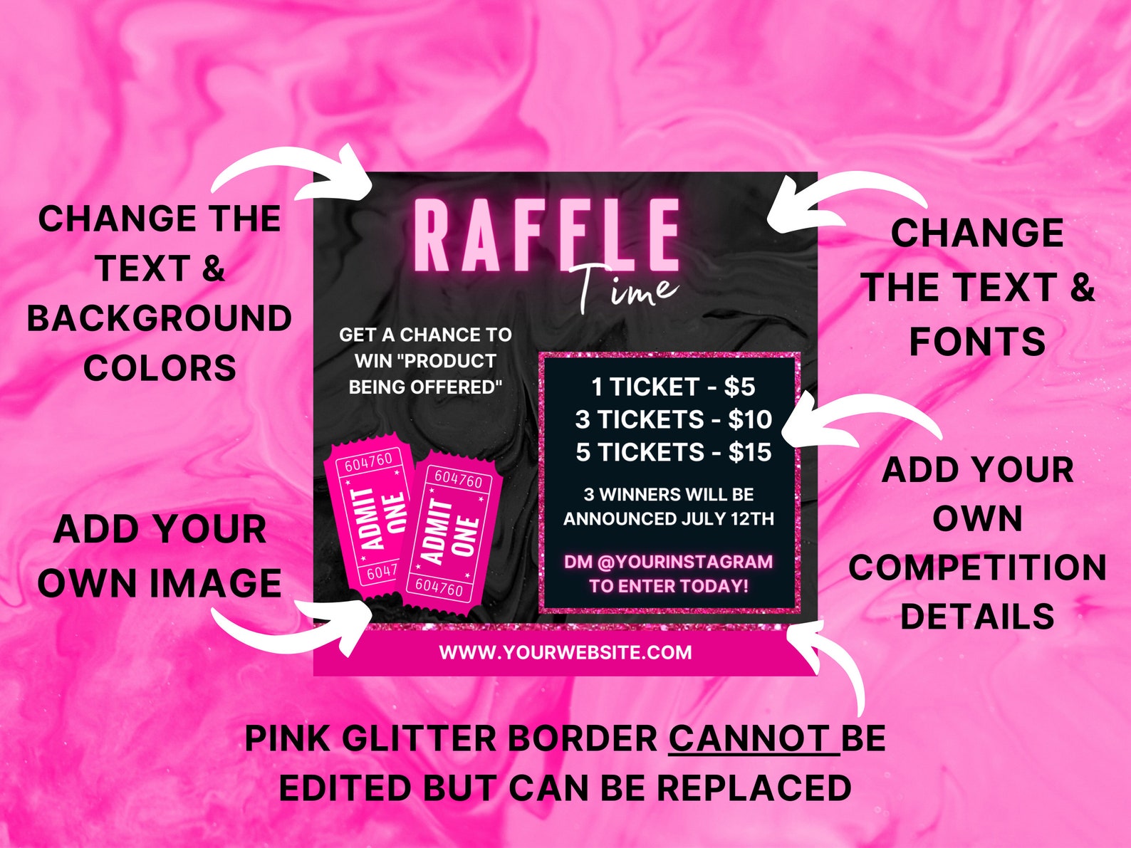 DIY Social Media Raffle Flyer Competition Flyer Template - Etsy Canada