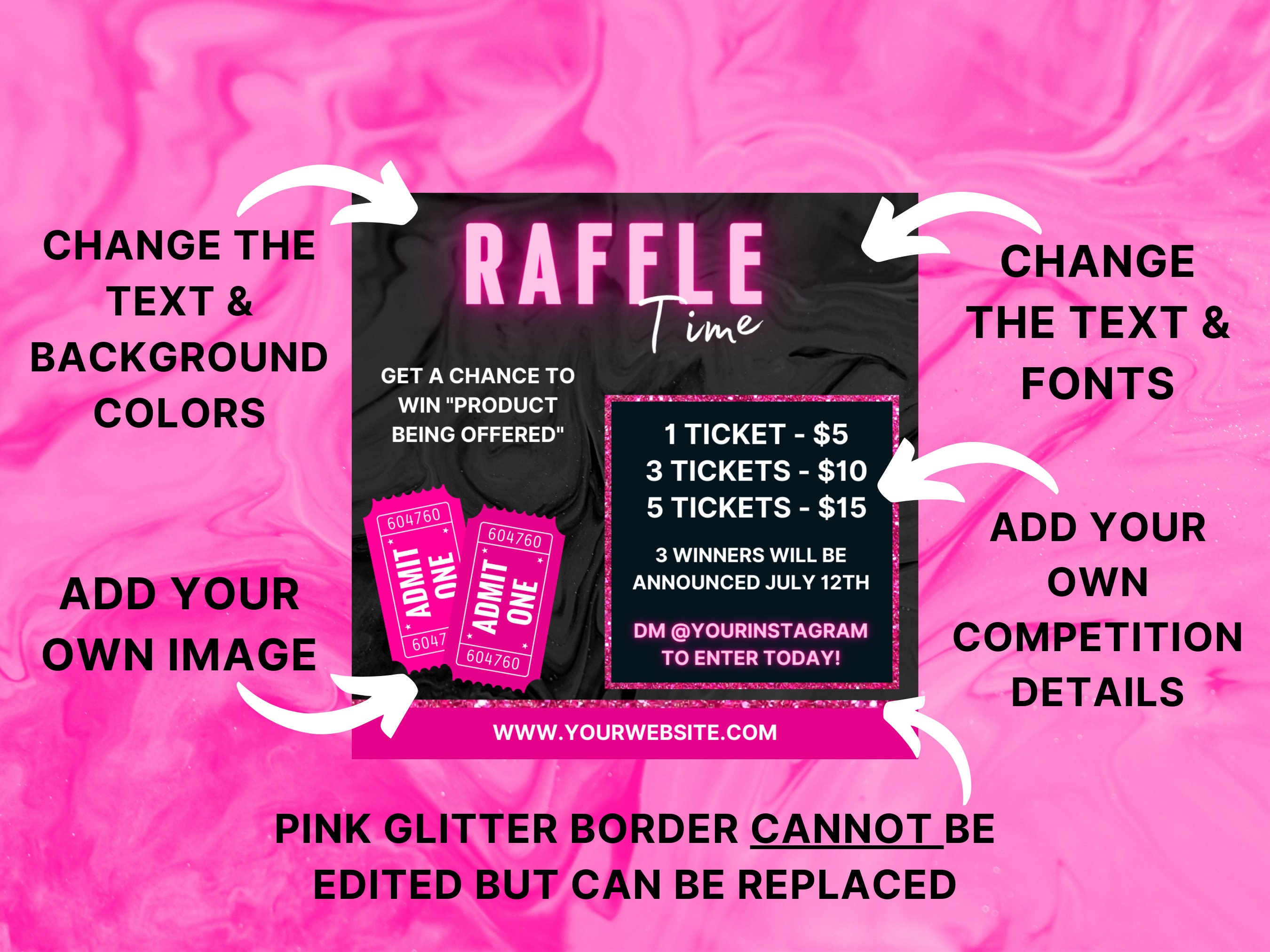 DIY Social Media Raffle Flyer Competition Flyer Template - Etsy Canada