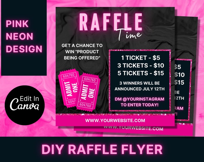 DIY Social Media Raffle Flyer, Competition Flyer Template, Instagram ...