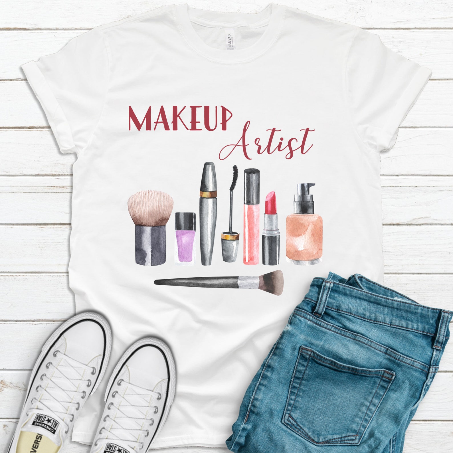 Makeup Artist Unisex T-shirt With Graphic, Cosmetologist Tee, Makeup ...