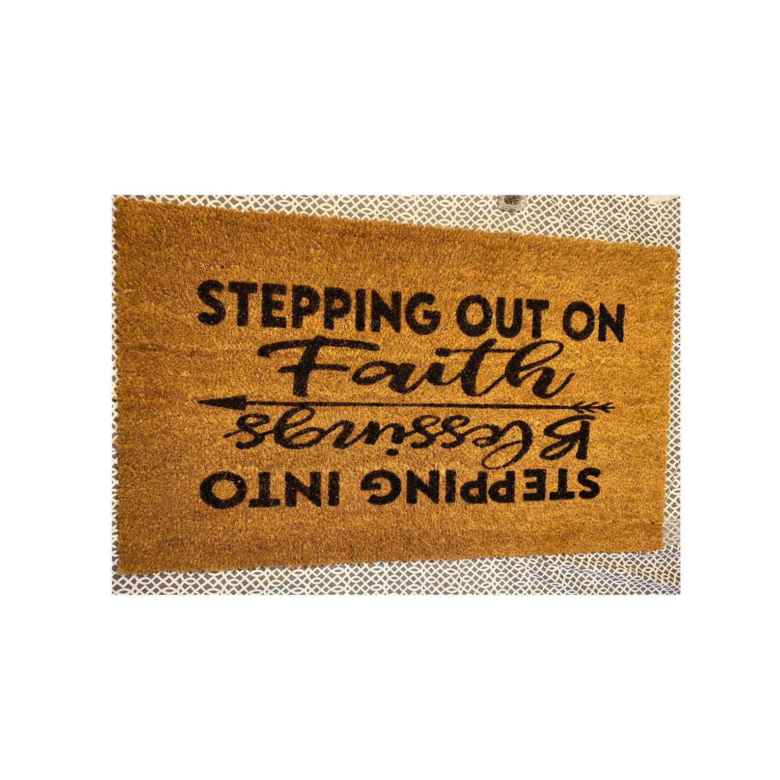 Stepping Out on Faith, Stepping Into Blessings Door Mat - Etsy