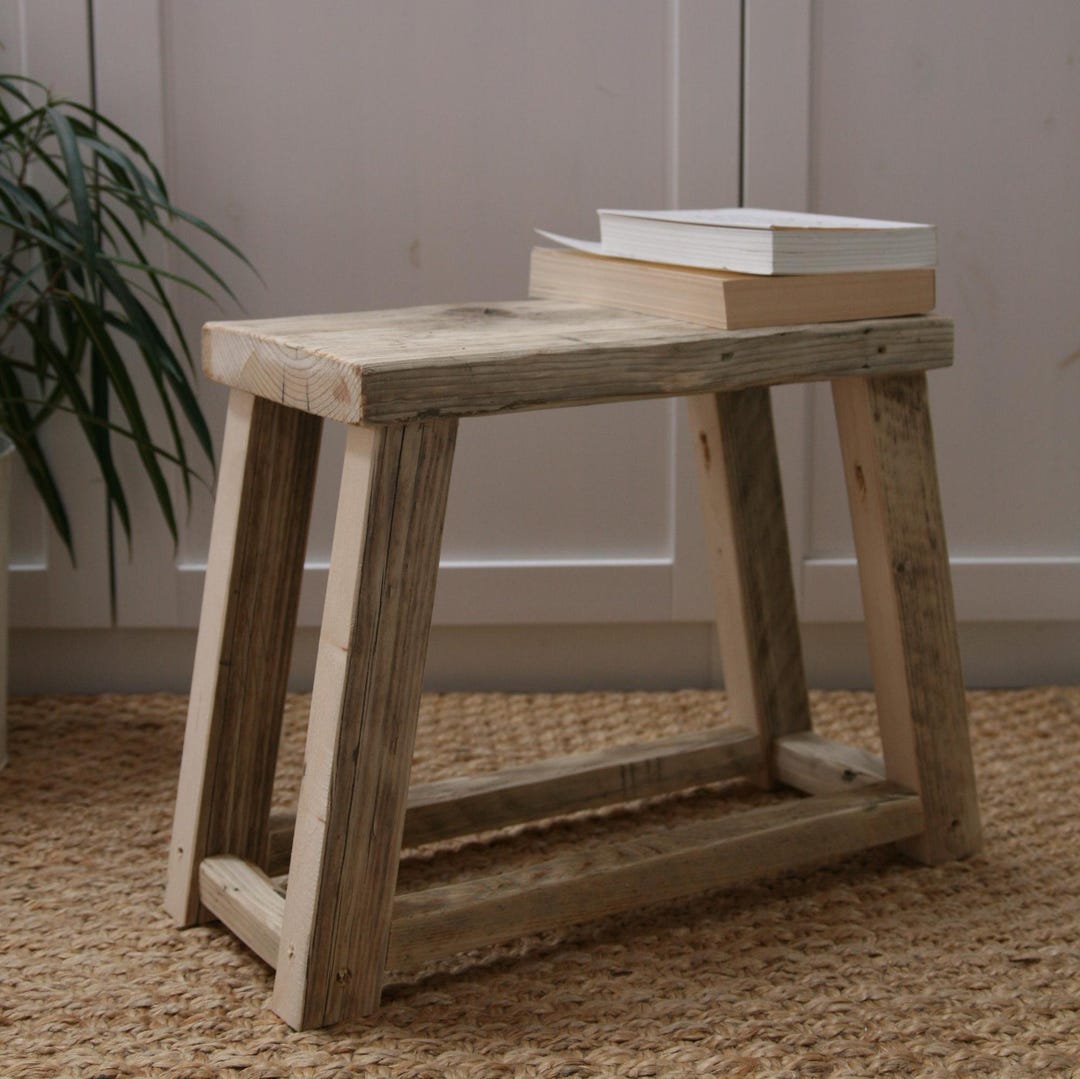 Wooden Milking Stool Rustic Handmade Farmhouse Decor Vintage Style ...