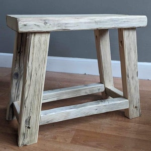 Wooden Milking Stool Rustic Small Bench Made in UK Bathroom Stool ...