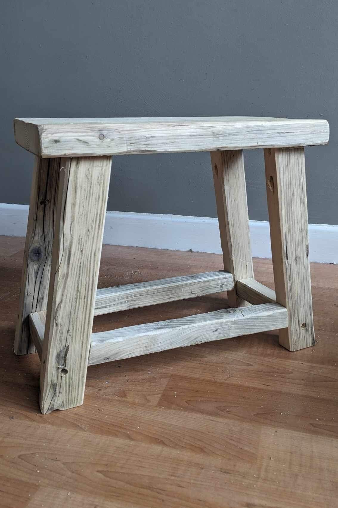 Wooden Milking Stool Rustic Small Bench Made in England Candle Book ...