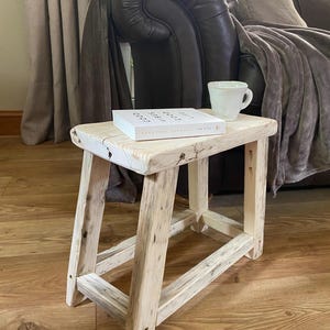Wooden Milking Stool Rustic Small Bench Made in UK Bathroom Stool ...