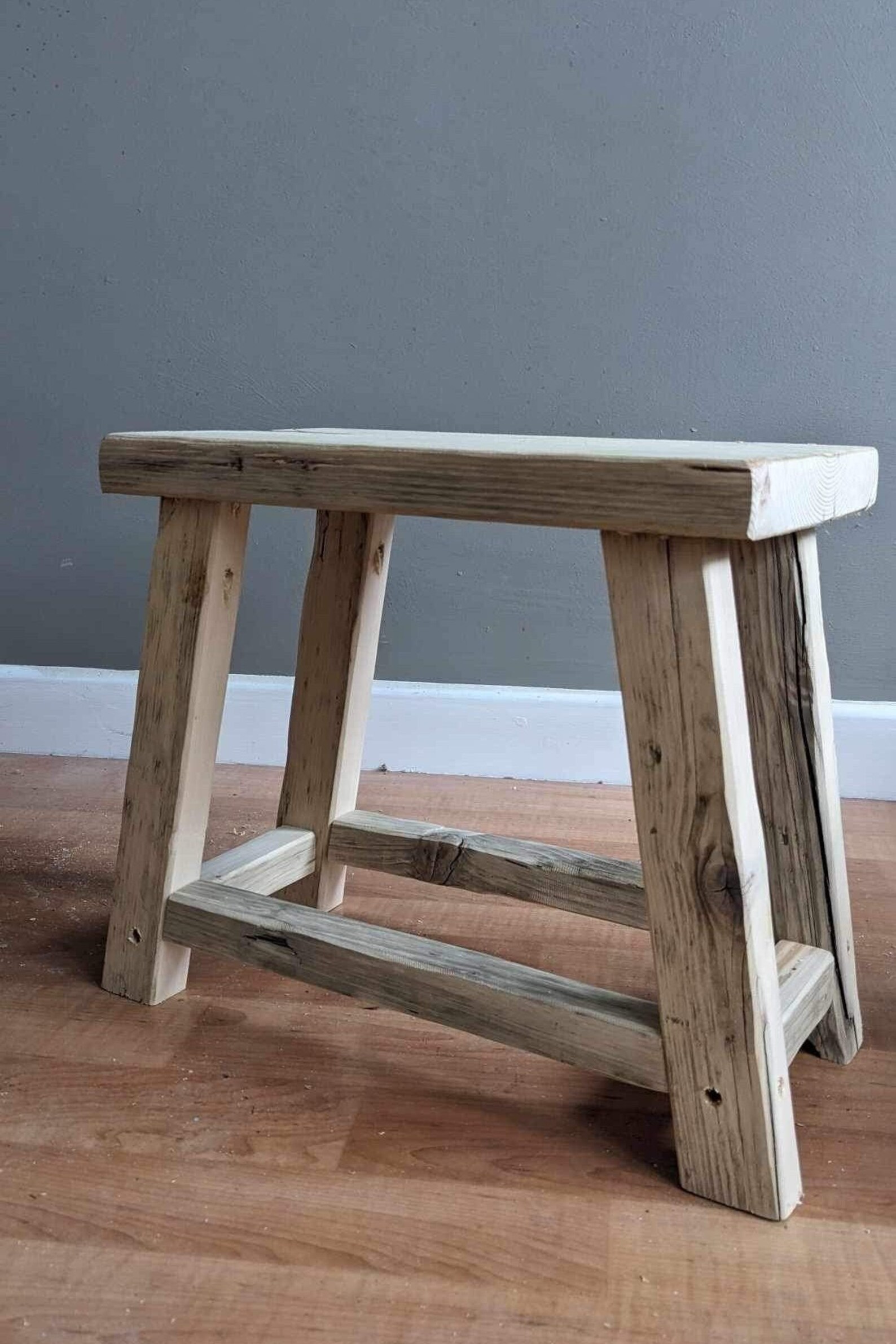 Wooden Milking Stool Rustic Small Bench Made in England Bathroom Stool ...