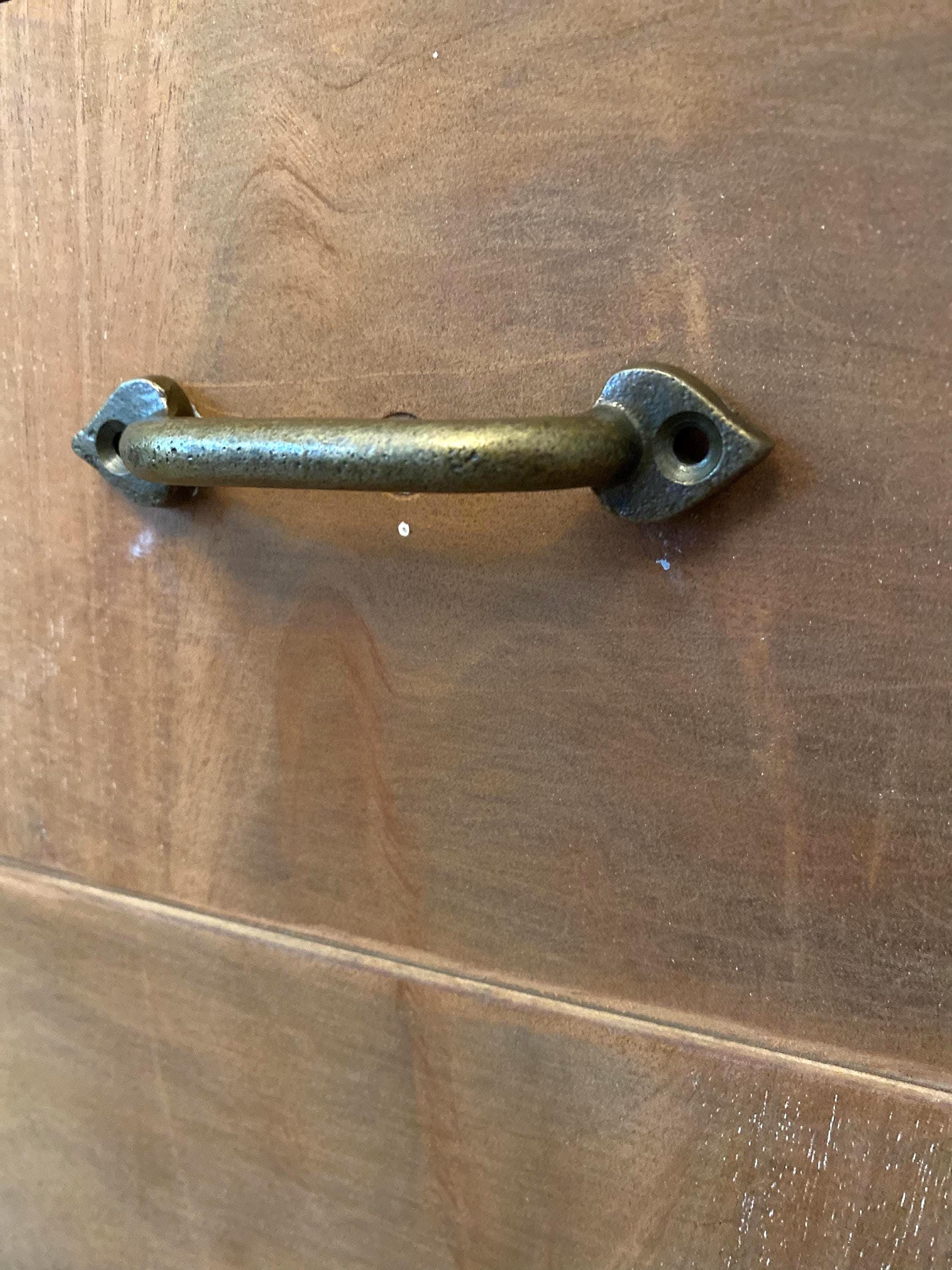 Drawer Pull Handle Antique Brass Spearhead Design Kitchen Cupboard ...