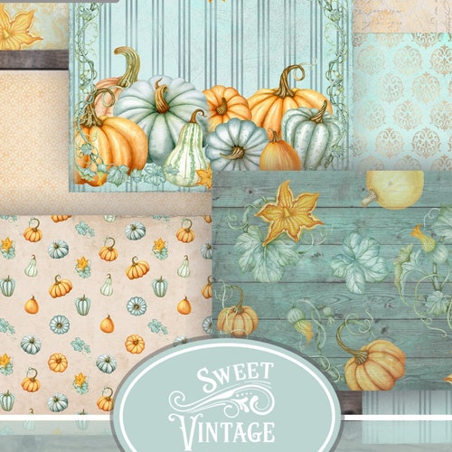Autumn Pumpkins Digital Paper Pack Autumn Junk Journal - Etsy