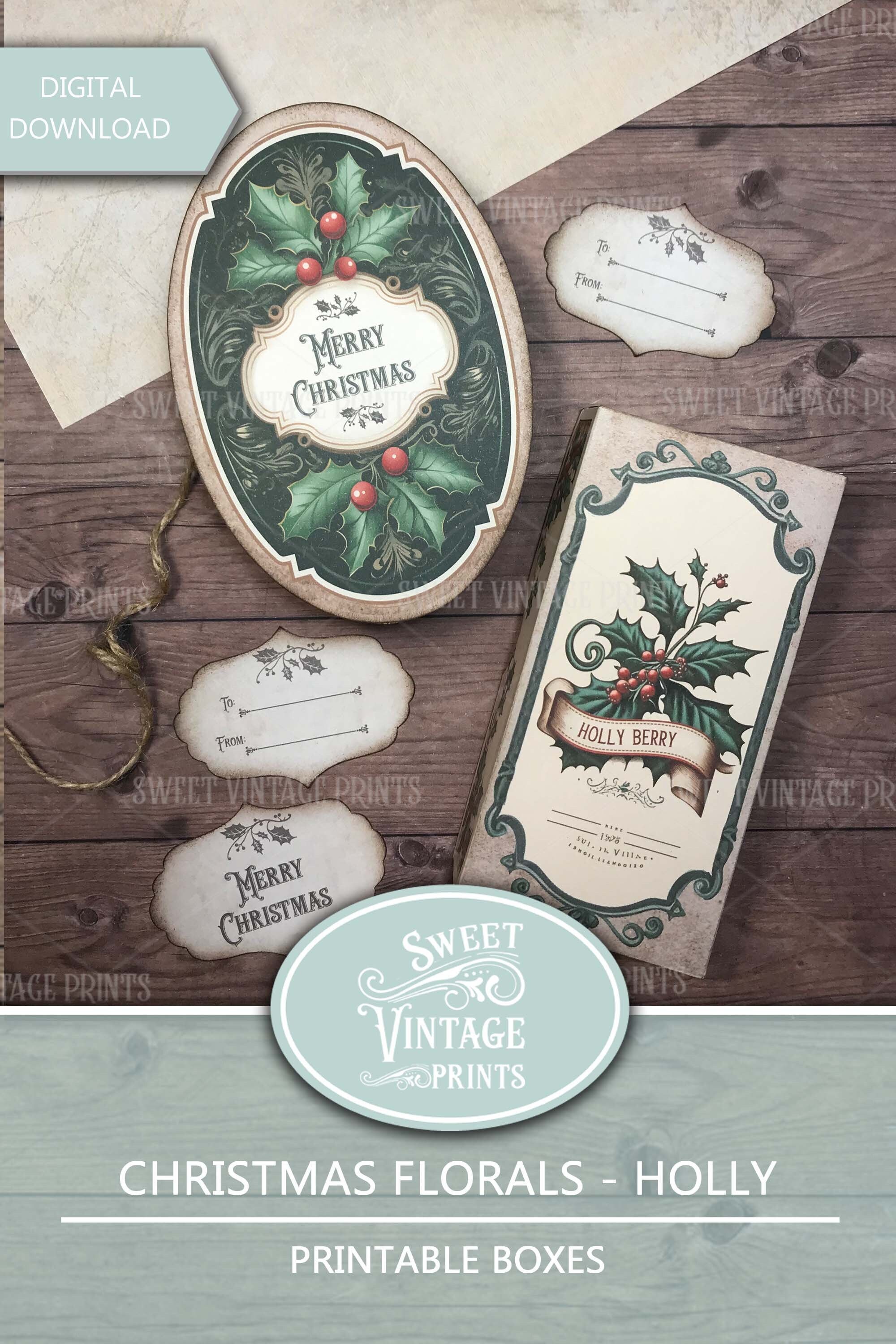 Printable DIY Christmas Gift Box, Holiday Gift Box Digital Download ...