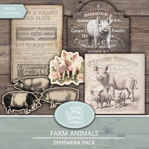 Junk Journal Kit Farm Animals, Farm Digital Download Animals Junk ...