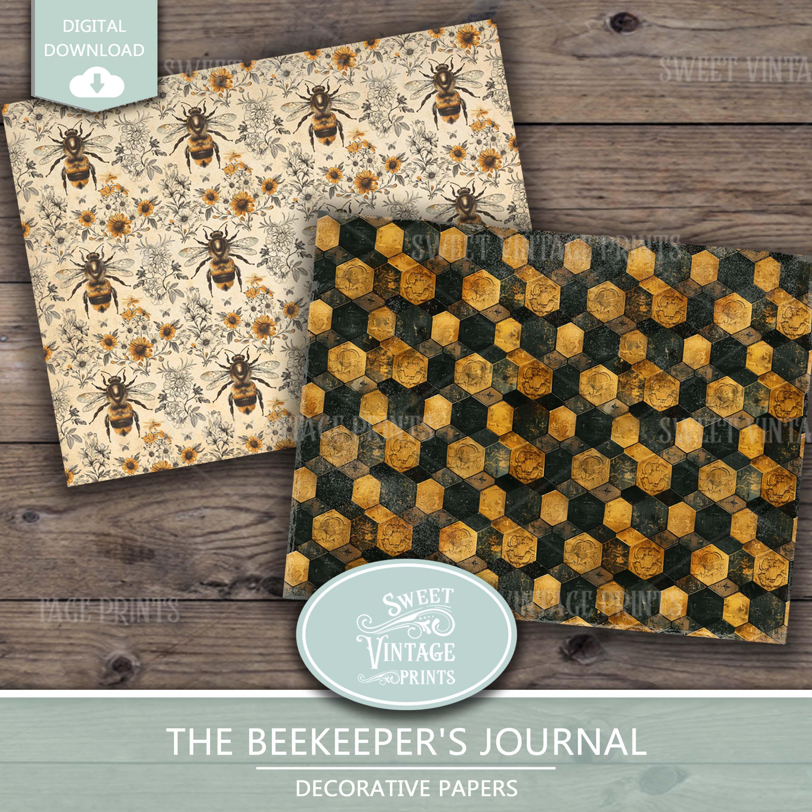 Beekeeper's Junk Journal Papers | Summer Honey Bee Digital Paper Pack ...