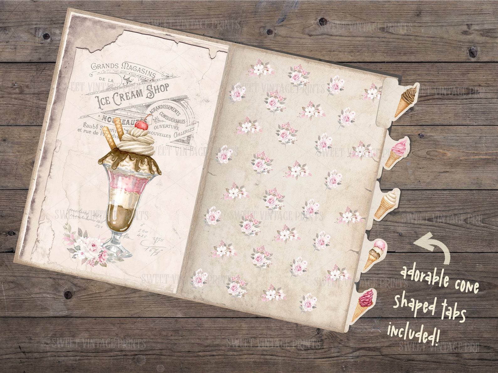 Ice Cream Shop Journal Pages Summer Junk Journal Ice Cream - Etsy
